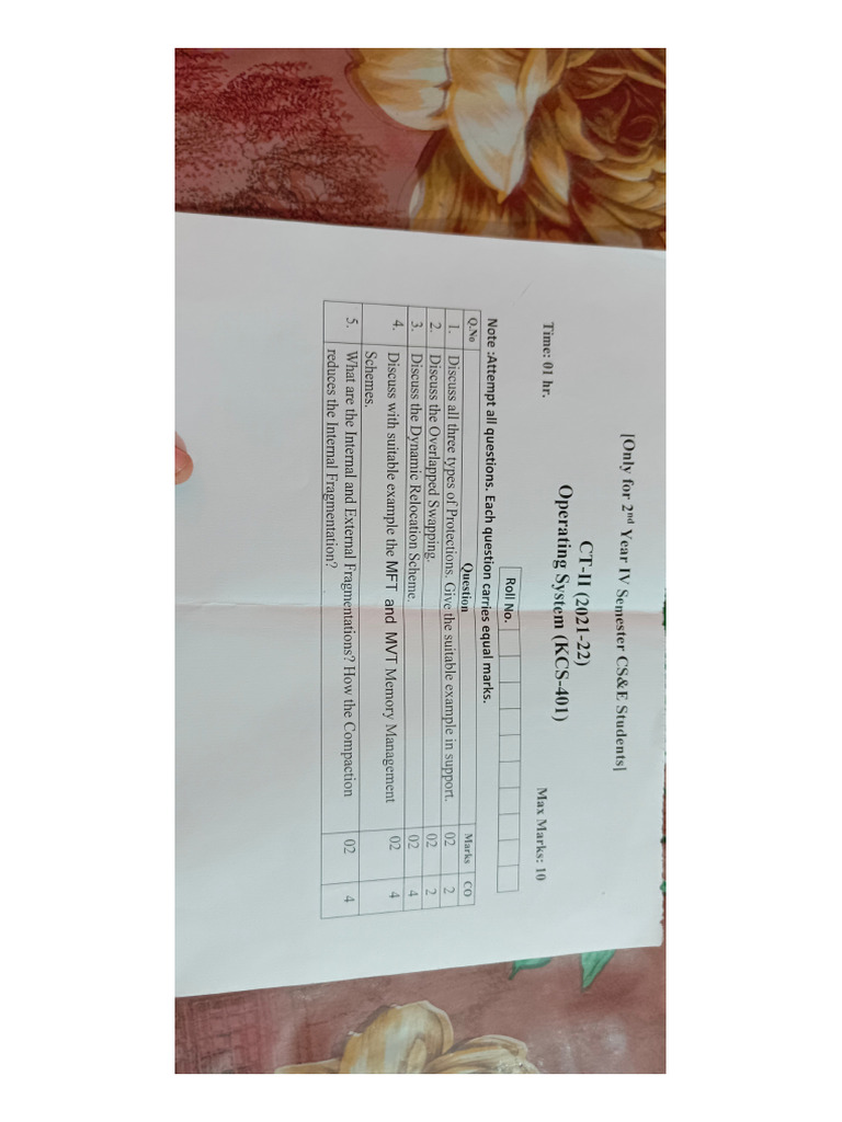 fourth sem pyqs | PDF