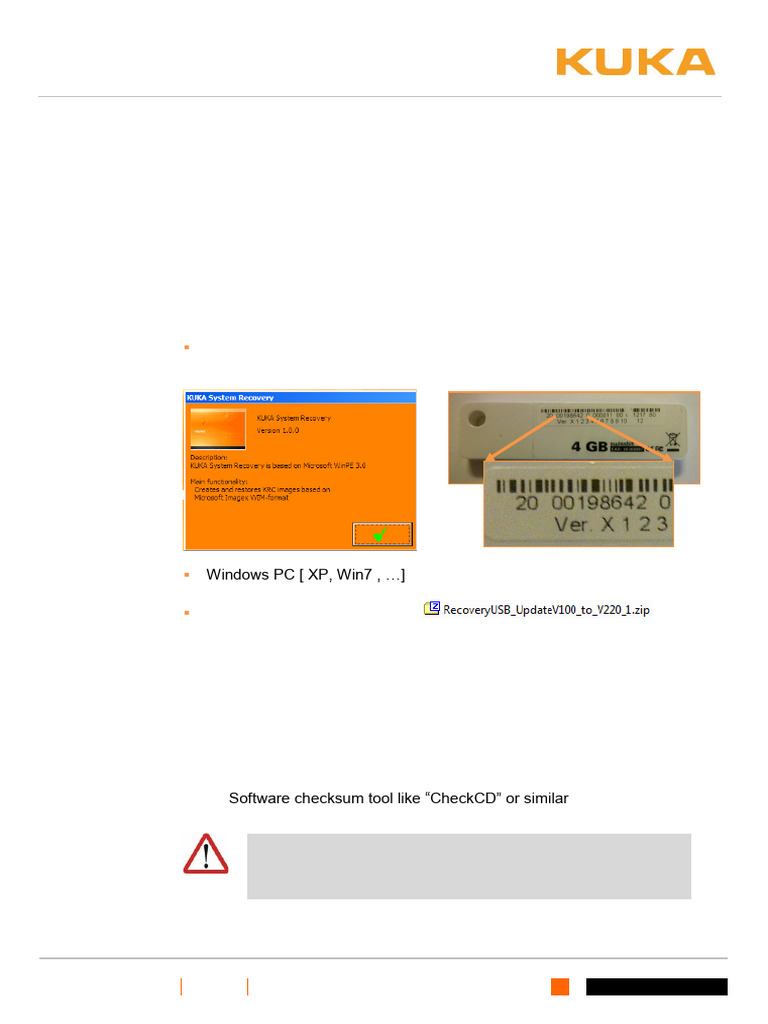 Update KUKA RecoveryUSB to V2.2 Guide | PDF | Zip (File Format) | Computer File