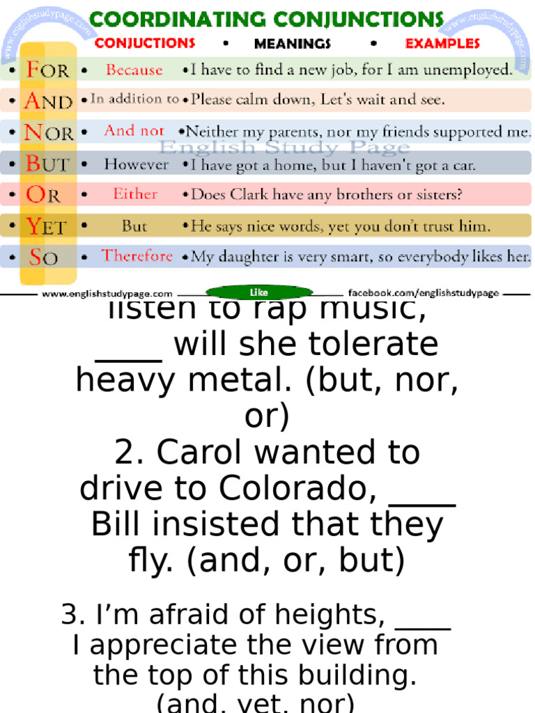 Coordinating Conjunctions | PDF