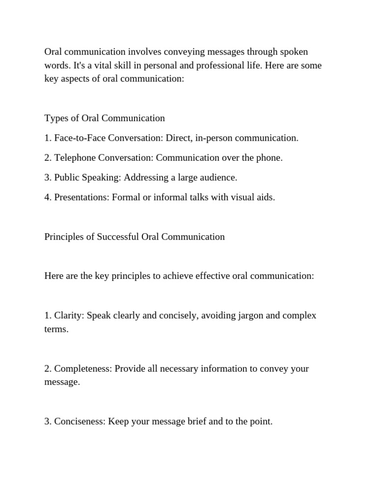 Oral & Written Communication Skills | PDF | Nonverbal Communication ...
