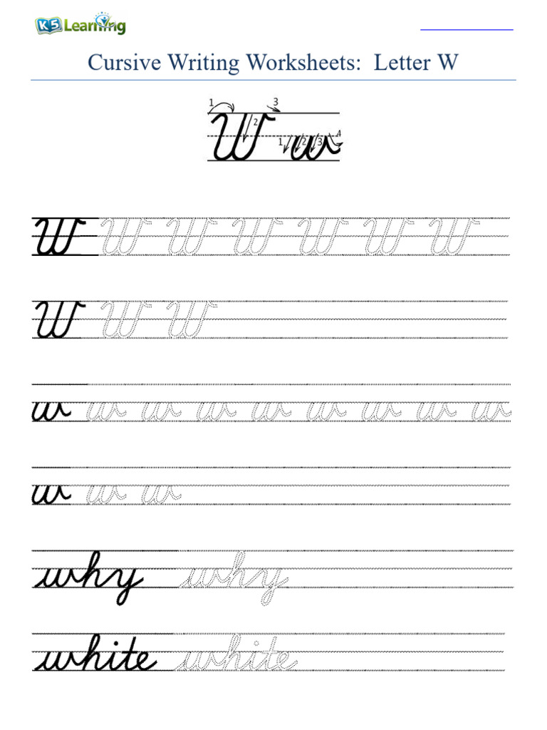 Handwriting Letters WW Printable | PDF