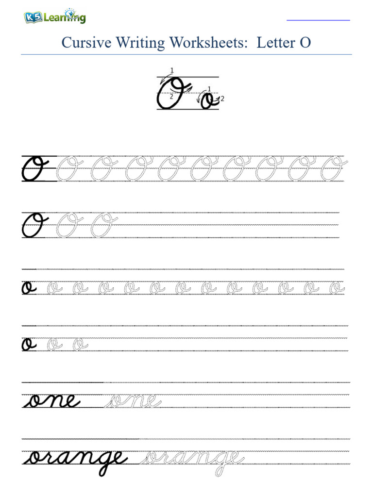 Handwriting Letters Oo Printable | PDF