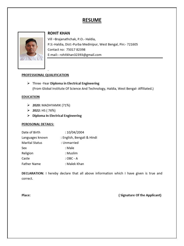 Rohit Khan CV | PDF