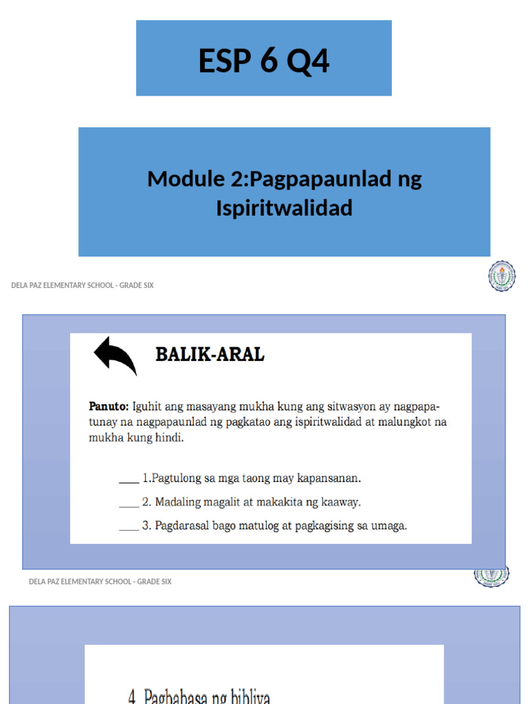 Grade 6 ESP Module on Spirituality | PDF