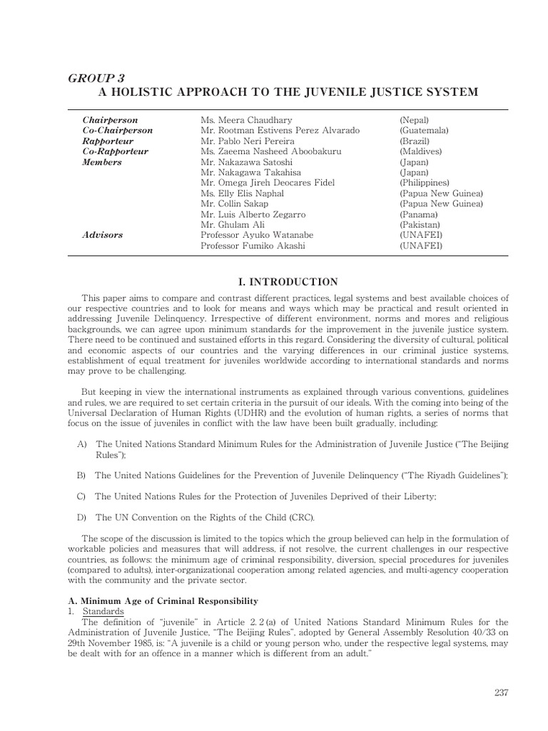 A Holistic Approach To The Juvenile Justice System | PDF | Juvenile ...