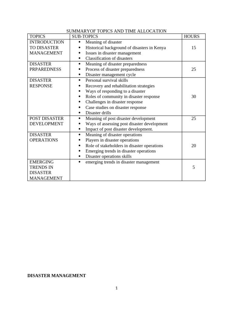 Disaster Management Notes | PDF | Emergency Management | Natural Disasters