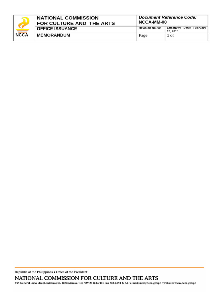 NCCA Office Issuance Memo 2019 | PDF