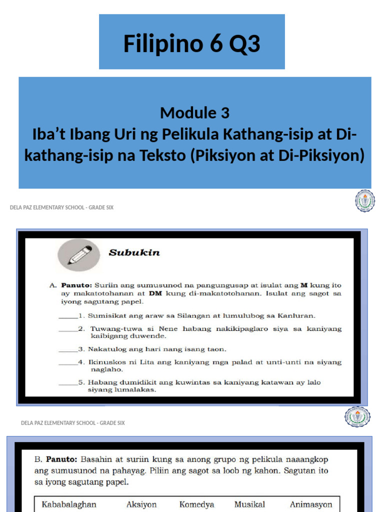 PPT-FIL.6 Q4-MOD.3.pptx Kathang Isip at Di Kathang Isip | PDF