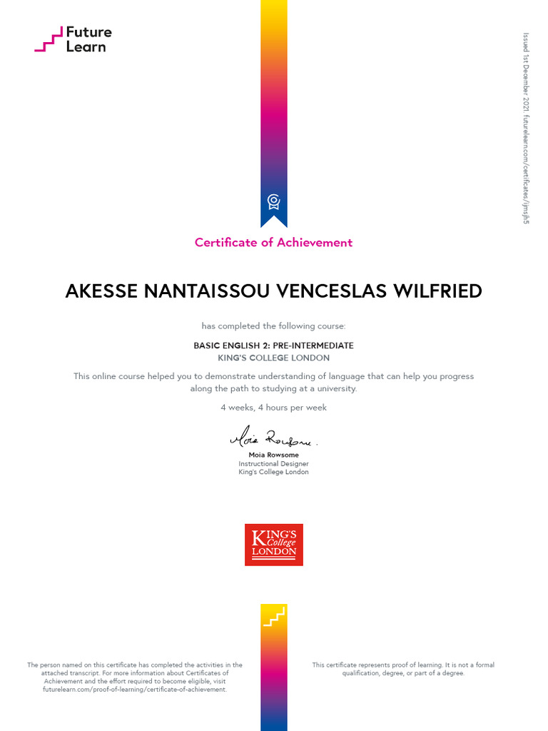 Certificats | PDF | Curriculum | Augmented Reality