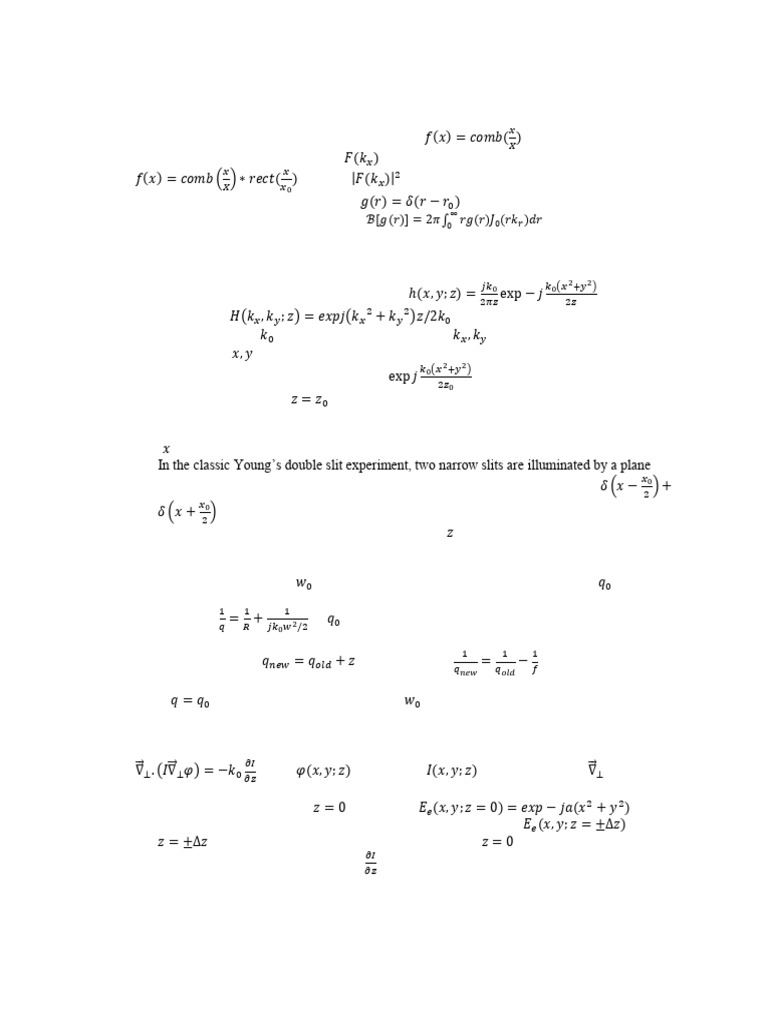 Sample Questions Fourier Optics GBU PPB | PDF | Optics | Applied And ...