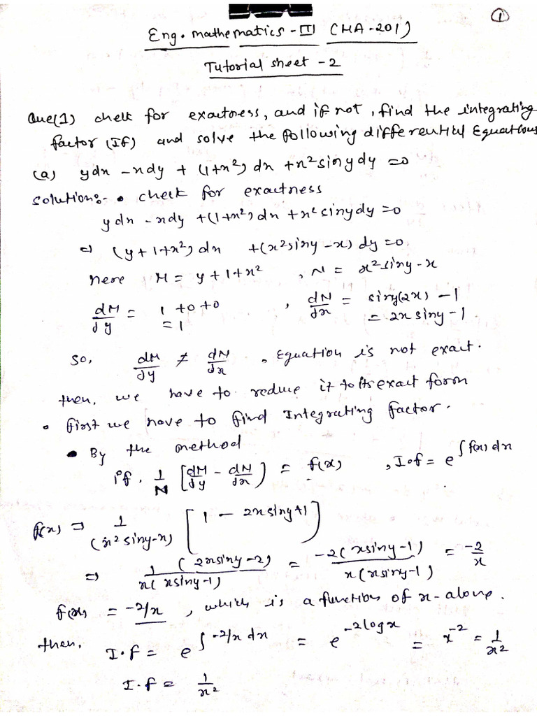 Math Sem 3 Assign 2 (1 6) | PDF