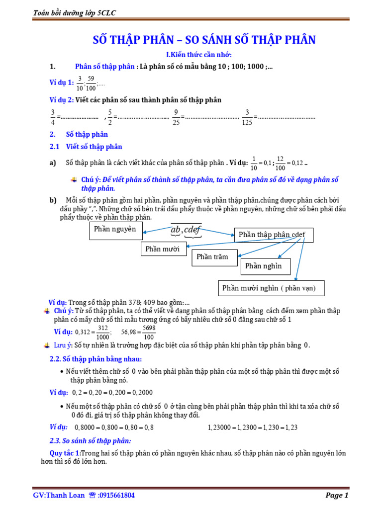 TOÁN 5-BÀI GIẢNG+BTVN (13-10) | PDF