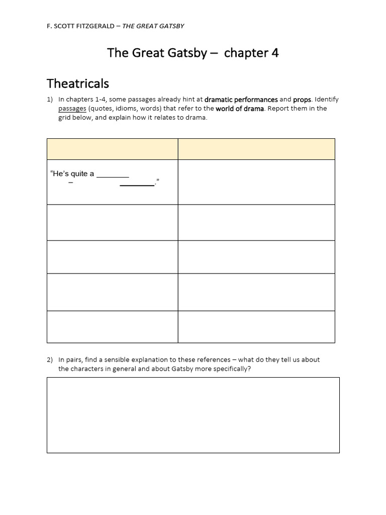 Fitzgerald_The Great Gatsby_ch_4_interactive | PDF | The Great Gatsby ...