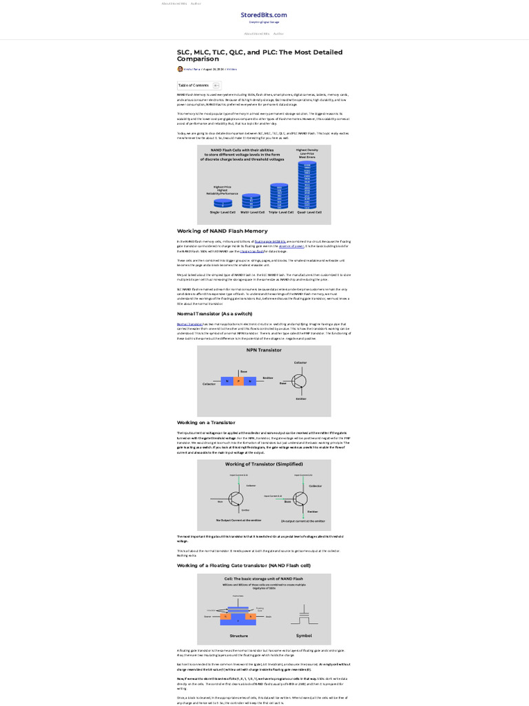 SLC, MLC, TLC, QLC, and PLC - The Most Detailed Comparison | PDF | Flash Memory | Computer ...