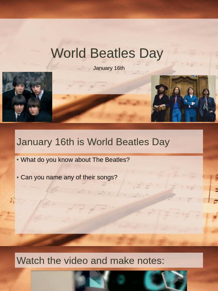 World Beatles Day Activities Guide | PDF