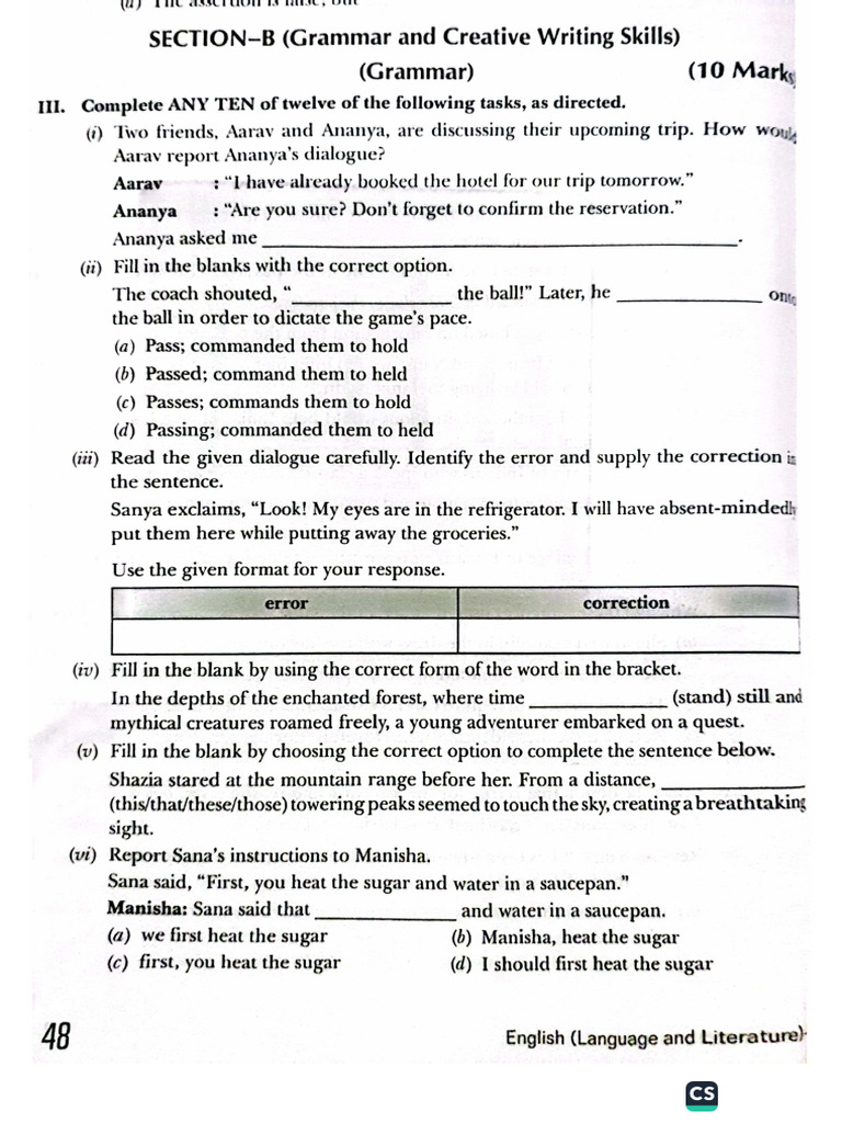 Grammar Worksheet | PDF