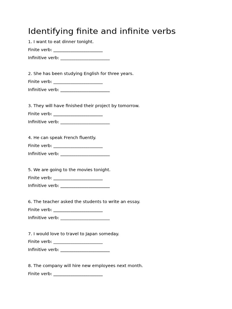 Identifying Finite and Infinite Verbs | PDF | Verb | Morphology