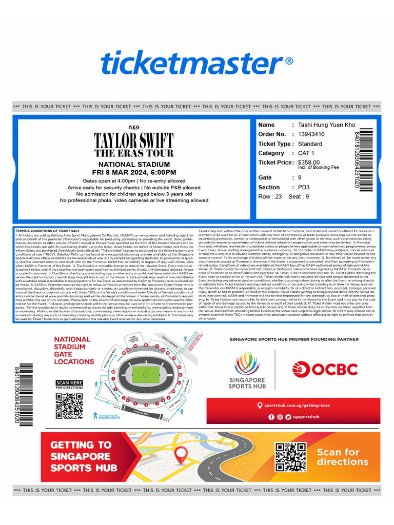 National Stadium Event Ticket Details | PDF