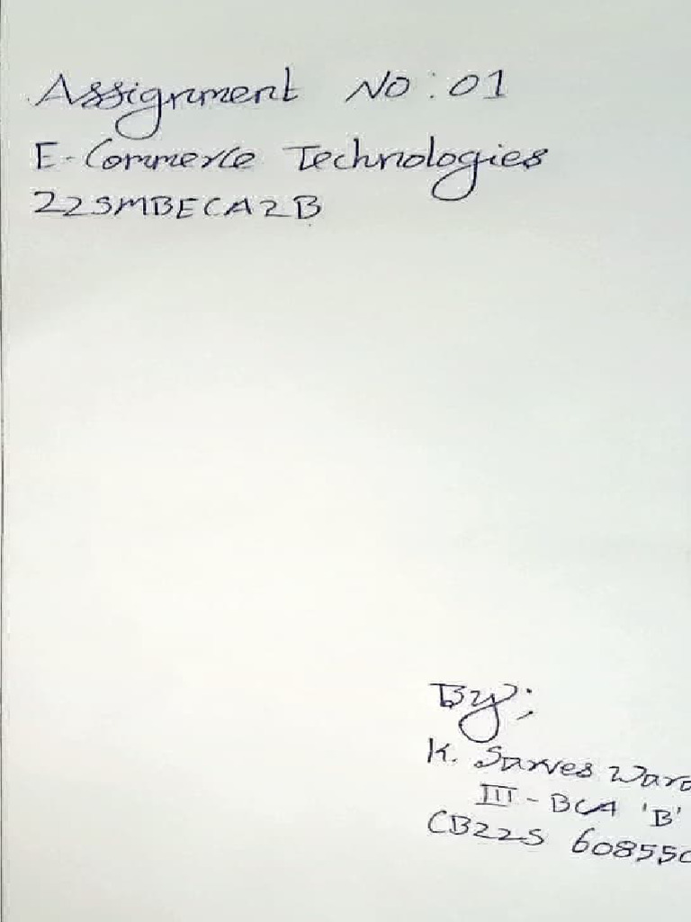 E-Commerce Assignment 1 | PDF