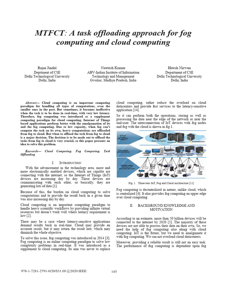 4. MTFCT - A Task Offloading Approach for Fog Computing and Cloud Computing (1) | PDF ...