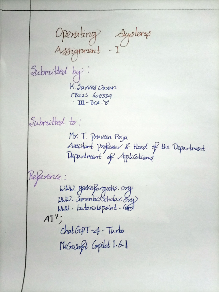 OS Assignment 1 | PDF