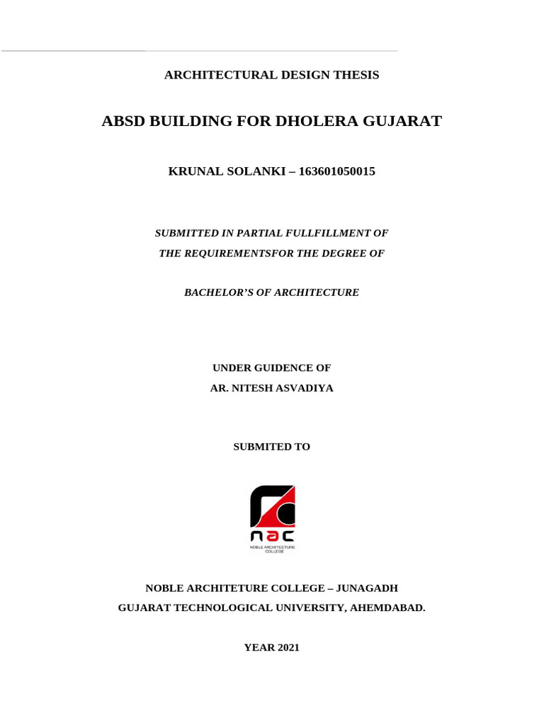 ARCHITECTURAL DESIGN THESIS | PDF | Building Automation | Computer Network