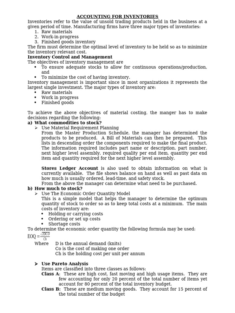 Accounting For Inventories | PDF | Inventory | Economies