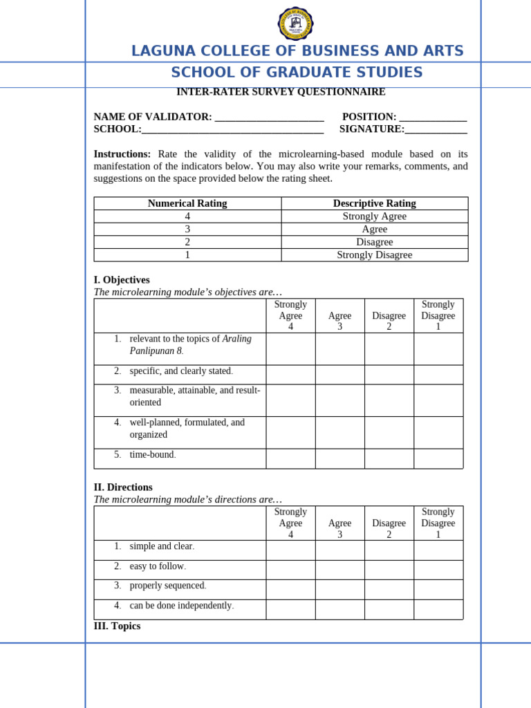 Mogro J. - Validation Rating Sheet | PDF | Pedagogy | Education Theory