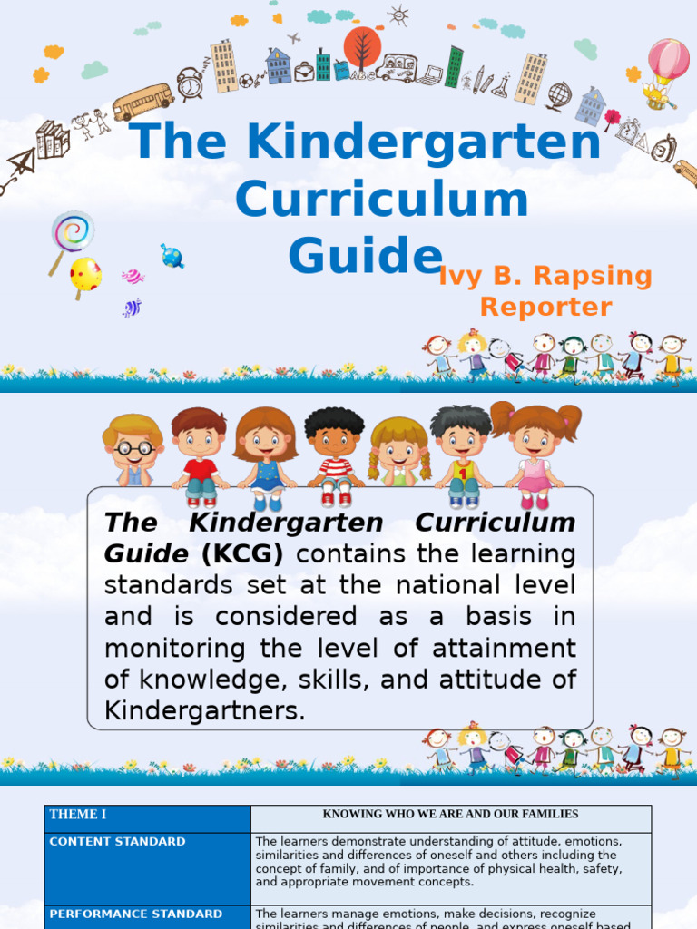 Kindergarten Curriculum Guide | PDF | Learning | Curriculum