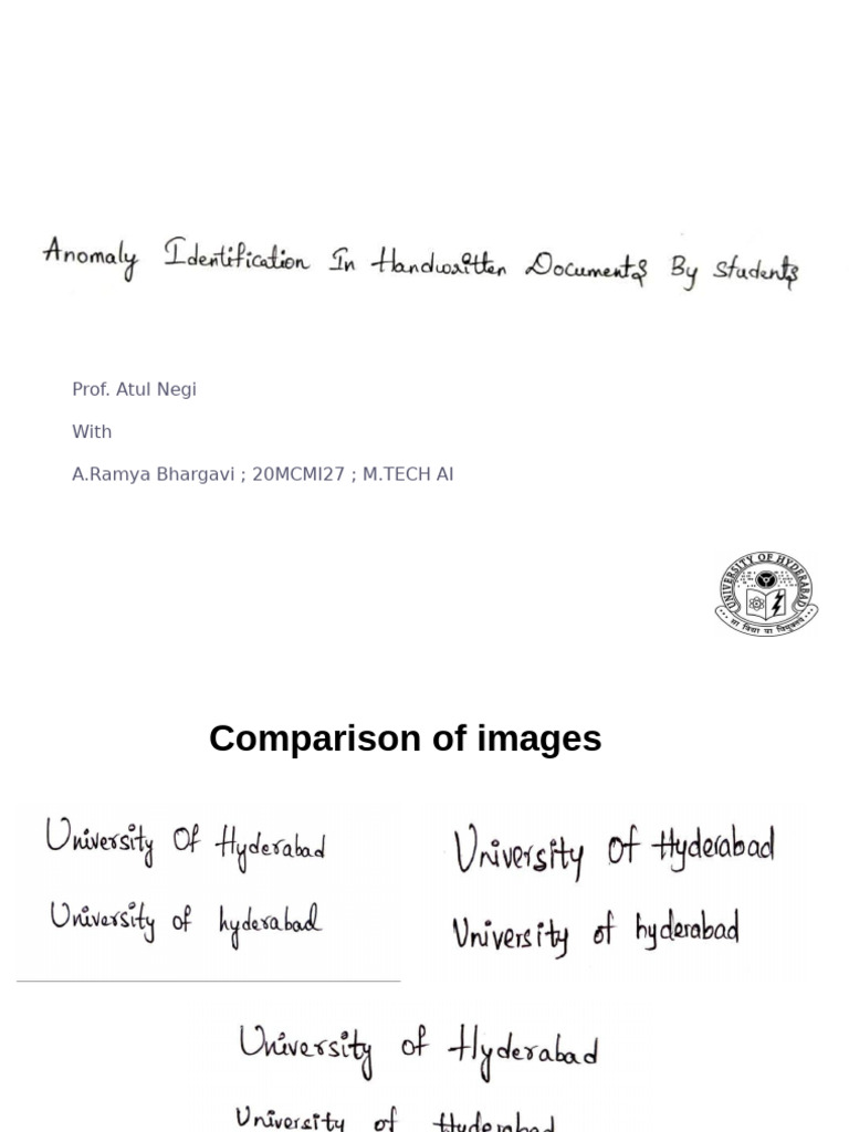 20MCMI27_Anomaly Identification in Handwritten Documents_PPT | PDF ...
