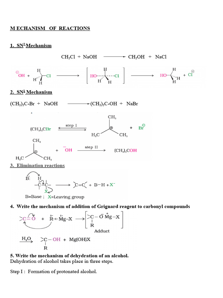 M Echanism of Reactions | PDF