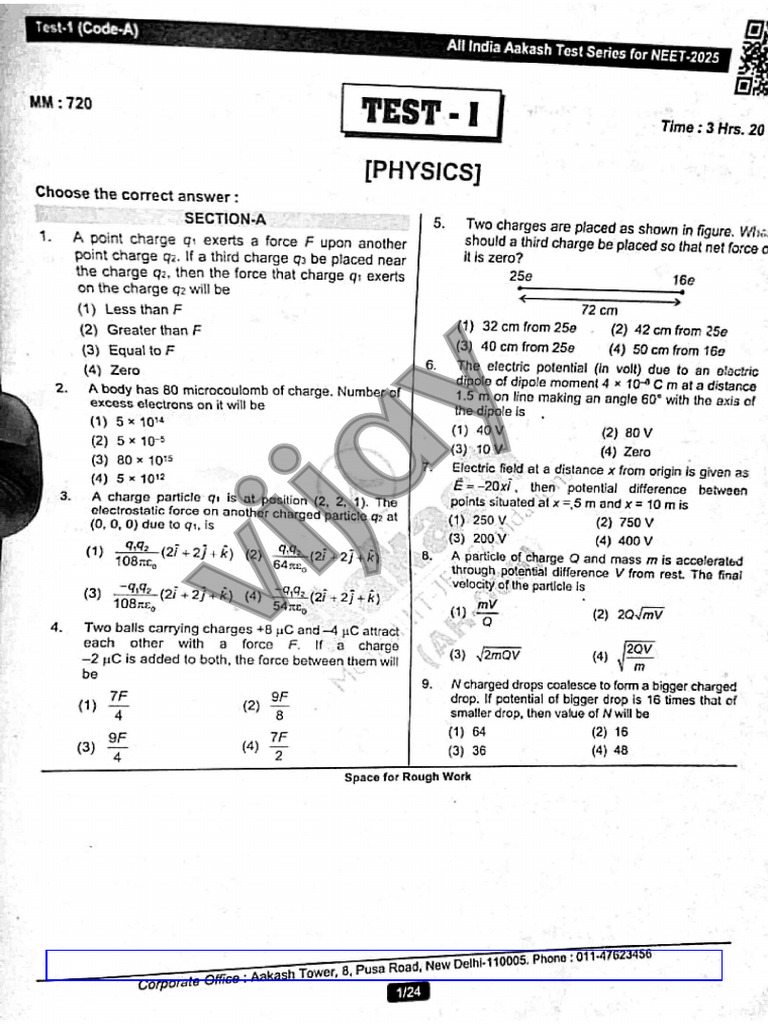 Aiats 1 Code A Viju Oym Que @cet - Jee - Neet | PDF