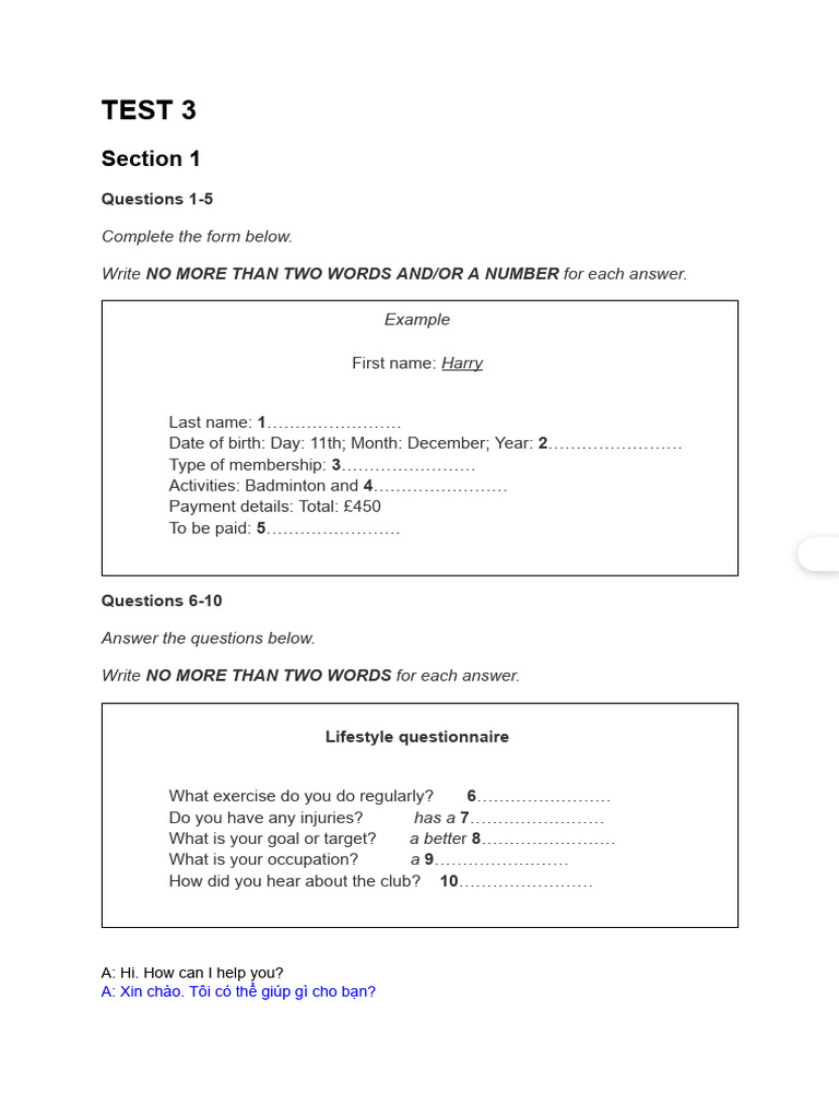 Explanation For Test 3 Lis + Read | PDF
