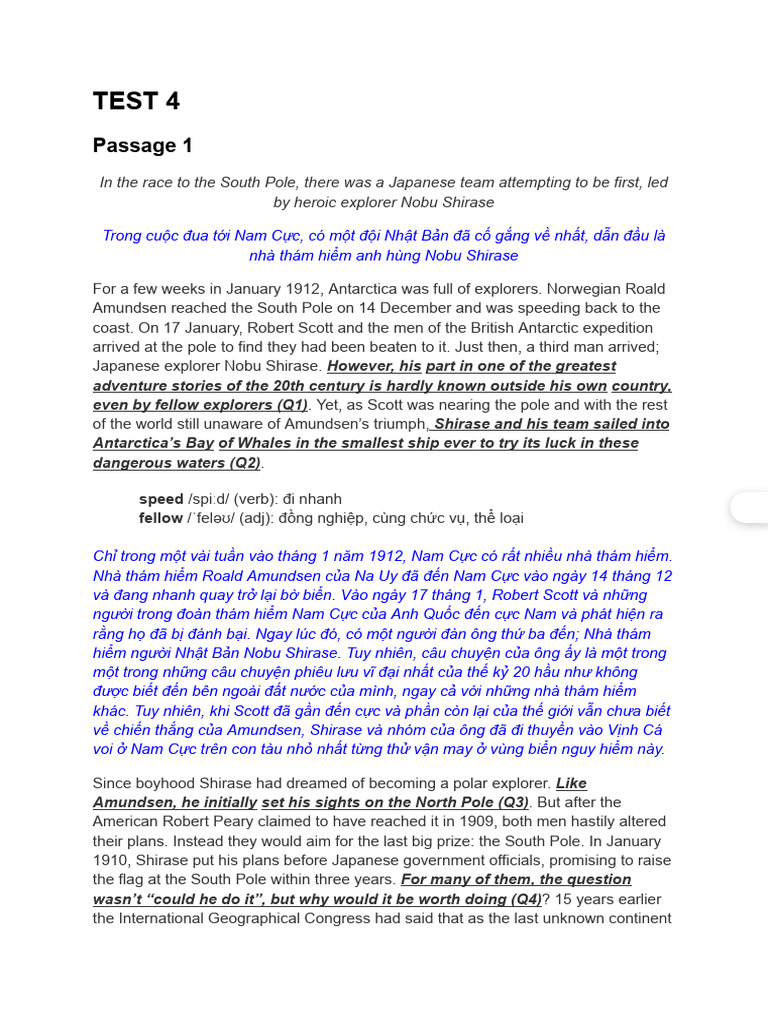 Explanation For Test 4 Lis + Read | PDF