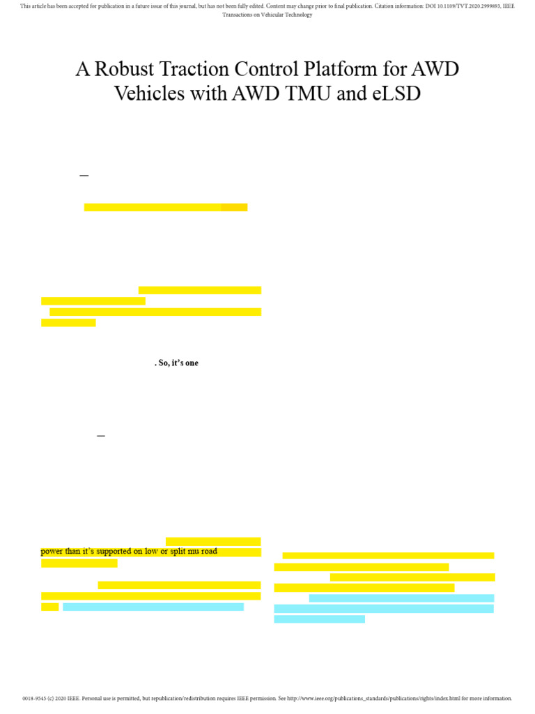 A Robust Traction Control Platform For AWD | PDF | Four Wheel Drive | Brake