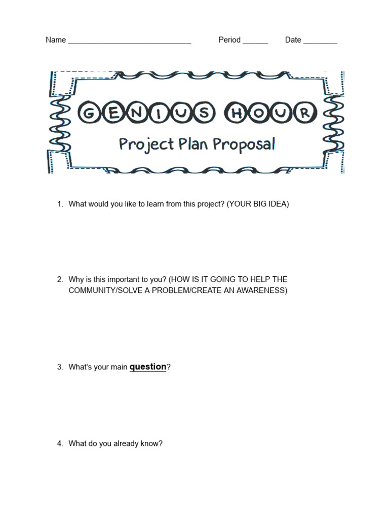 Genius Hour Proposal | PDF