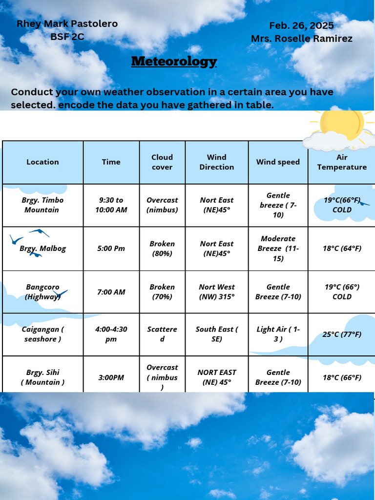 Weather Observation Data Collection | PDF | Precipitation | Earth Sciences
