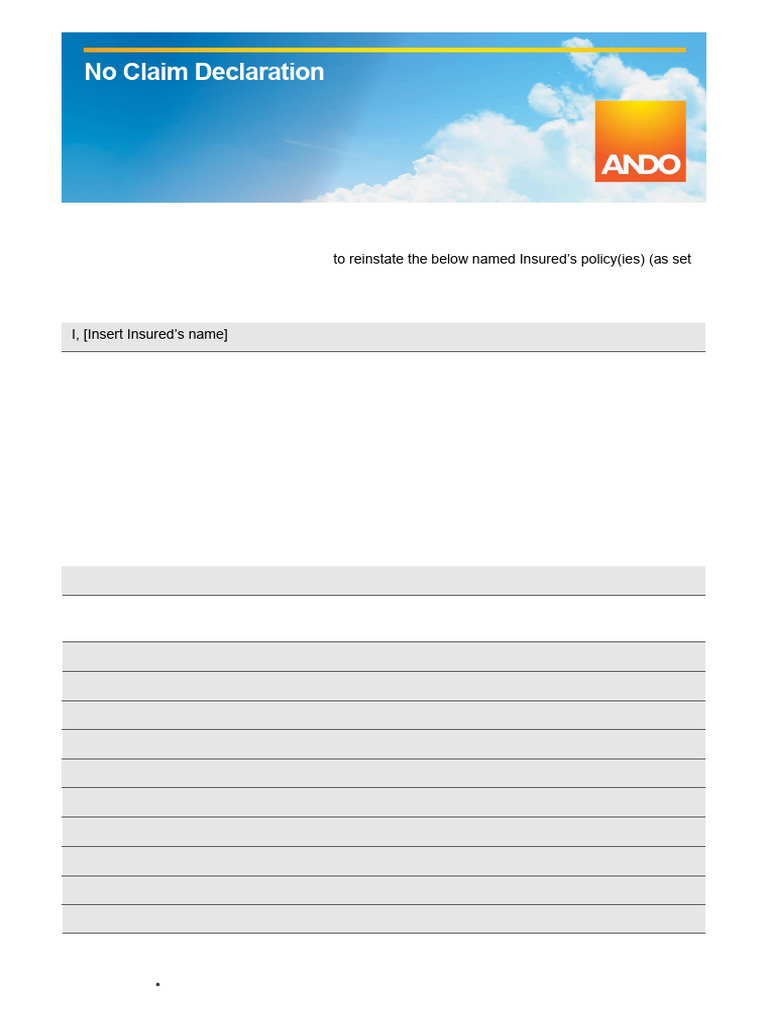 Ando No Claim Declaration | PDF