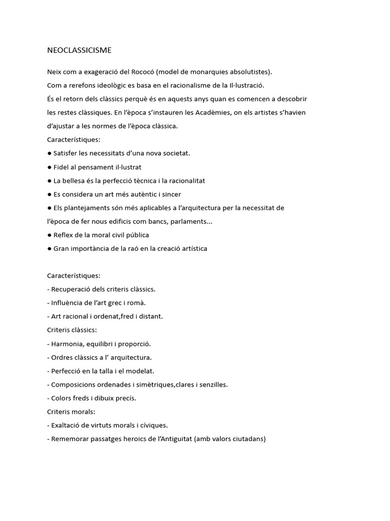 NEOCLASSICISME | PDF
