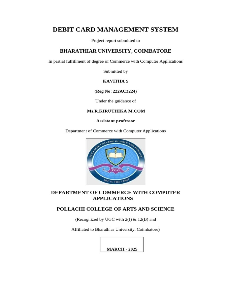 Debit Card Management System | PDF | System | Databases