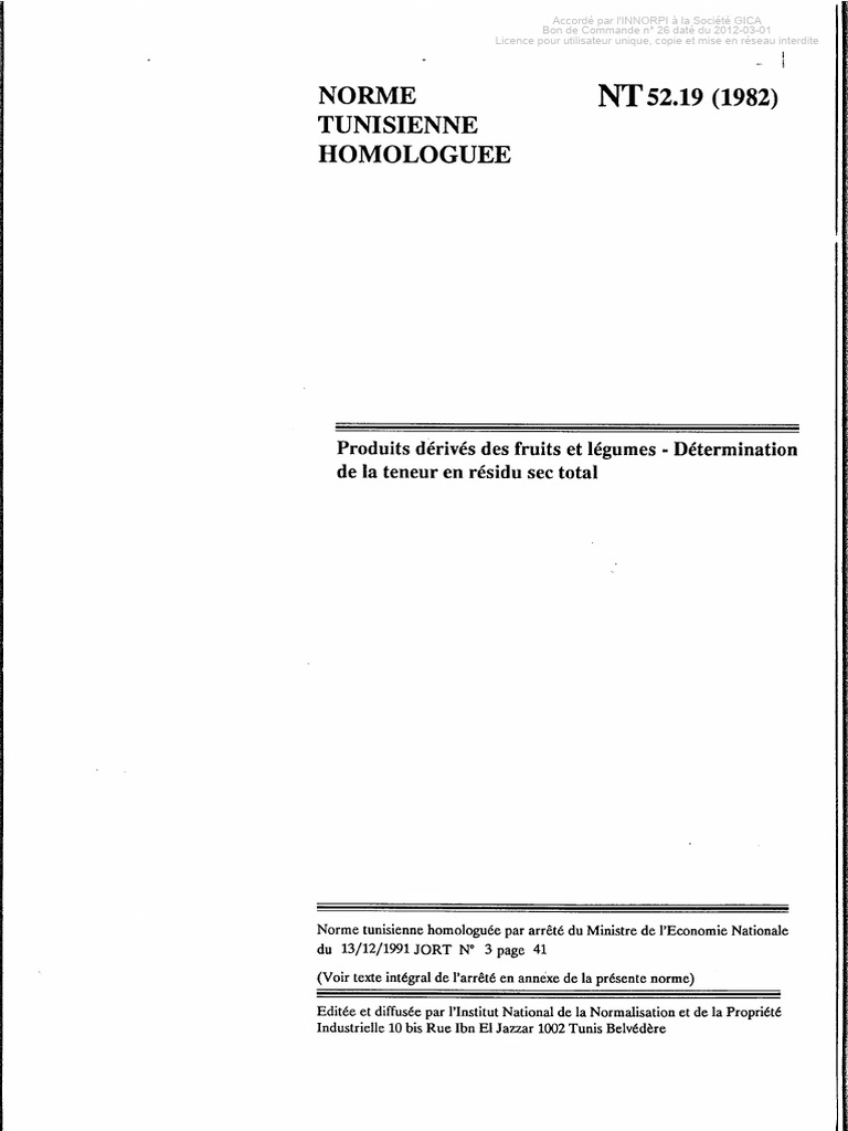Accord INNORPI - Bon de Commande GICA | PDF