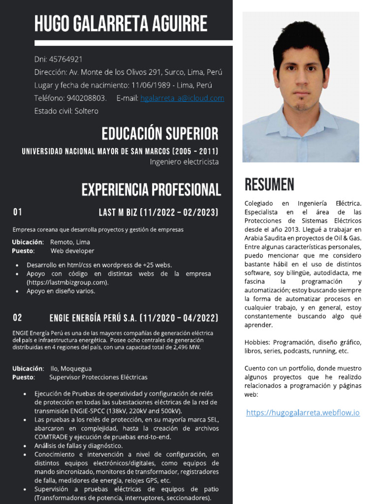 CV Documentado Hugo Galarreta | PDF