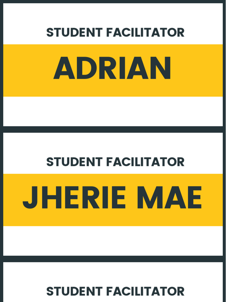 Yellow Minimalist SImple Modern Name Tag | PDF