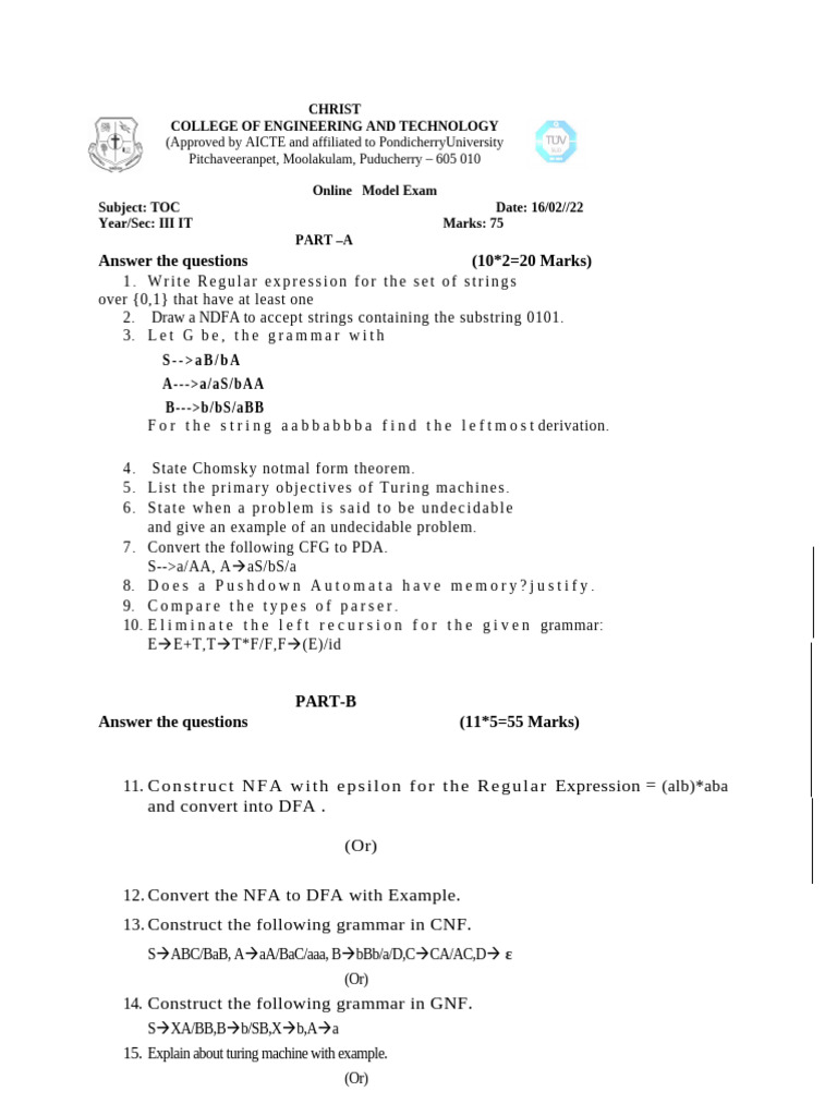 TOC model | PDF | Mathematical Logic | Linguistics