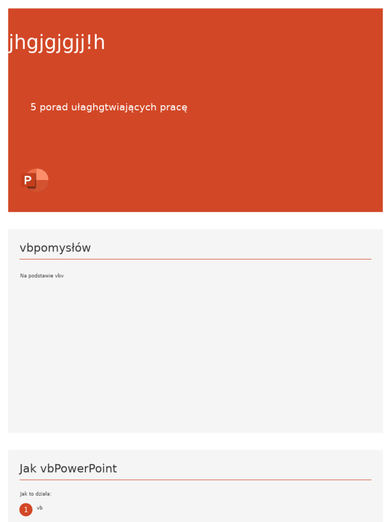 GJHGJGJGJJ!H: 5 Porad Ułaghgtwiających Pracę | PDF