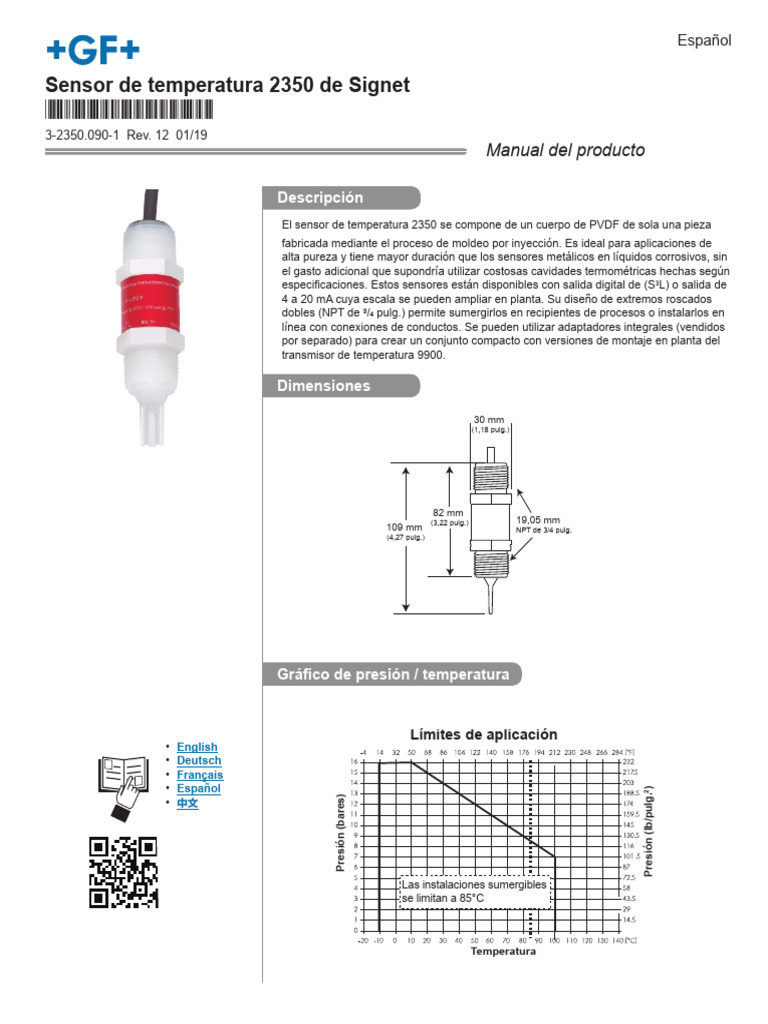 Signet Sensor de Temperatura 2350 | PDF