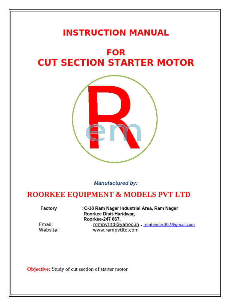 Starter Motor | PDF