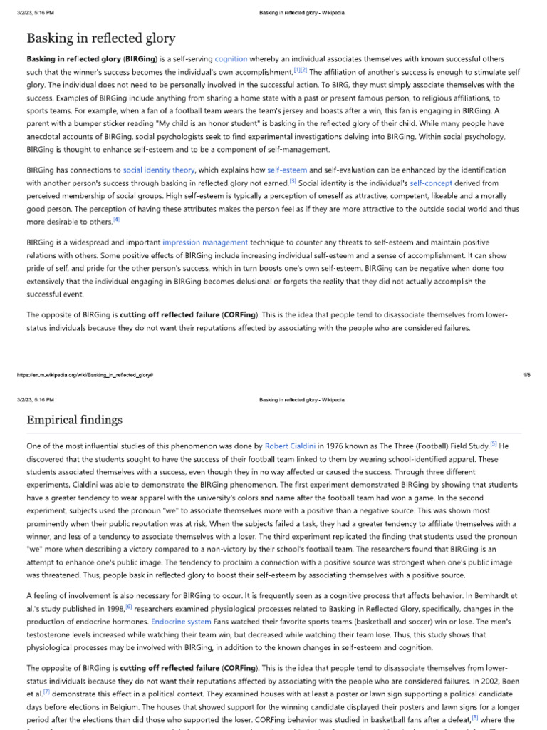 Basking in Reflected Glory | PDF