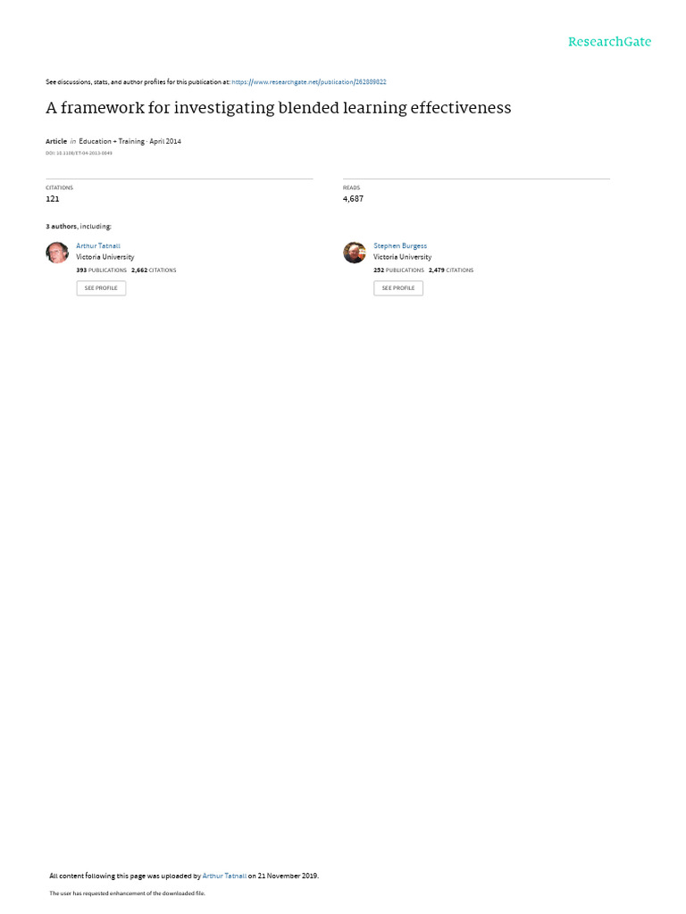 Blended Learning Effectiveness Framework | PDF | Educational Technology ...