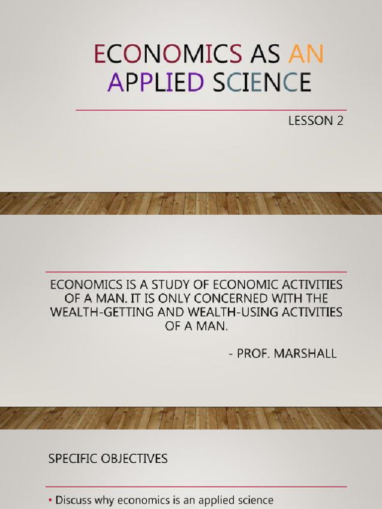Economics As An Applied Science | PDF | Gross Domestic Product | Measures Of National Income And ...